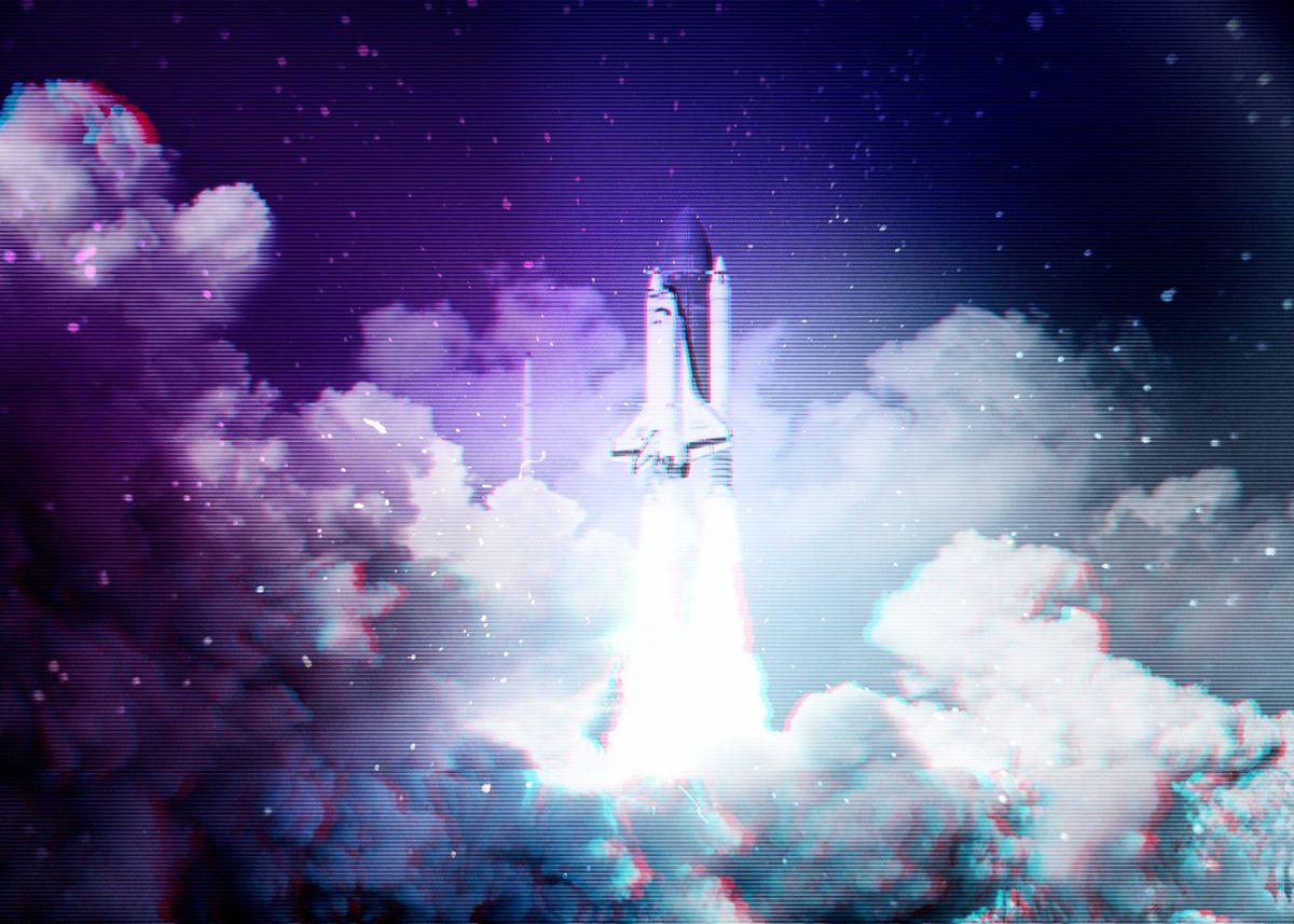 'Space Shuttle Launch ' Poster, picture, metal print, paint by ...