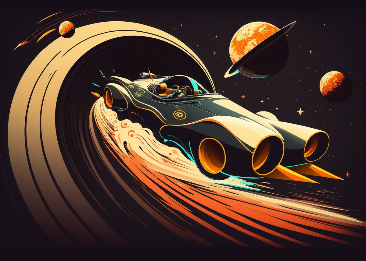 'To The Moon' Poster, picture, metal print, paint by Abu Abu | Displate