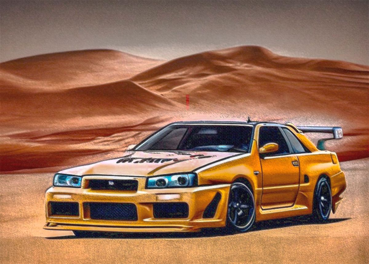'GTR R34' Poster by Zaina Stokes | Displate