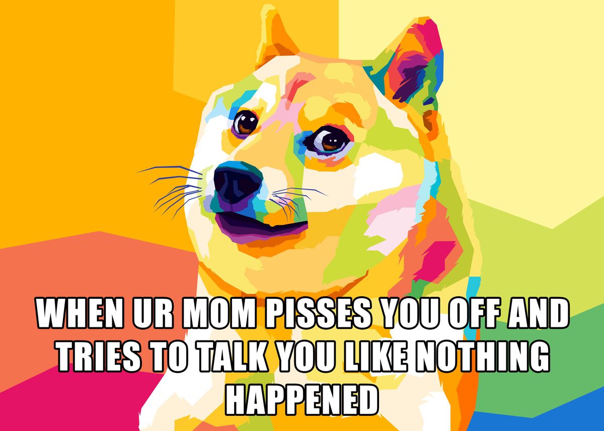 'Dog Meme Wpap Pop Art' Poster, picture, metal print, paint by Anthony ...