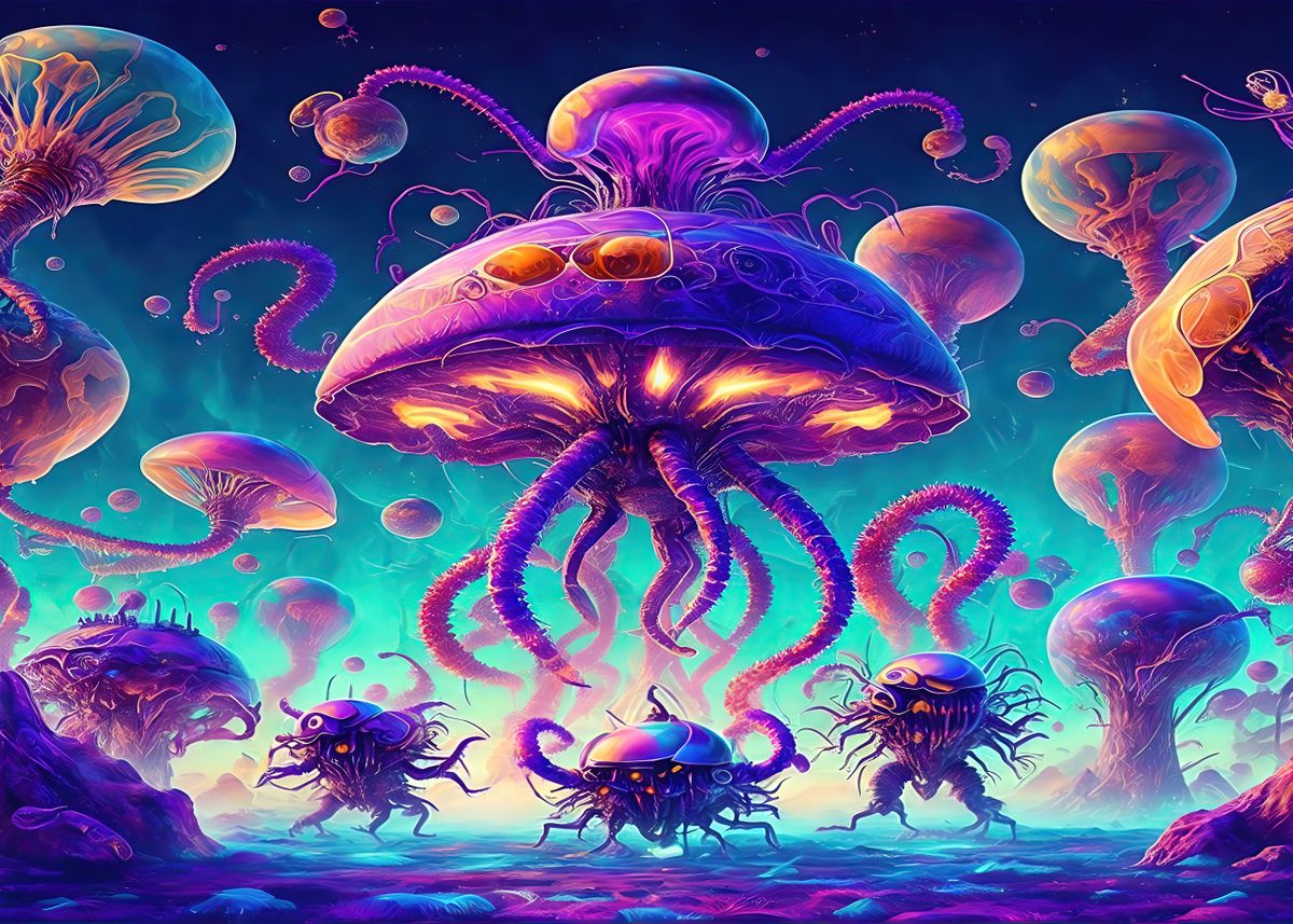 'Extraterrestrial Art' Poster, picture, metal print, paint by Roberto ...