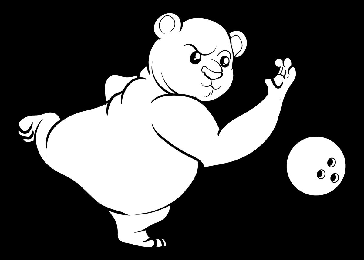 'Bowling Bowler Bear' Poster by CrazySquirrel | Displate