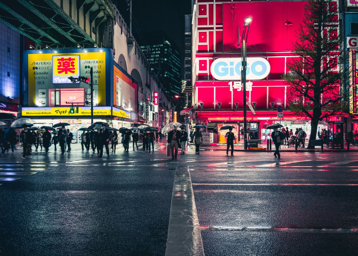 'tokyo street ' Poster, picture, metal print, paint by nicolas stempien ...