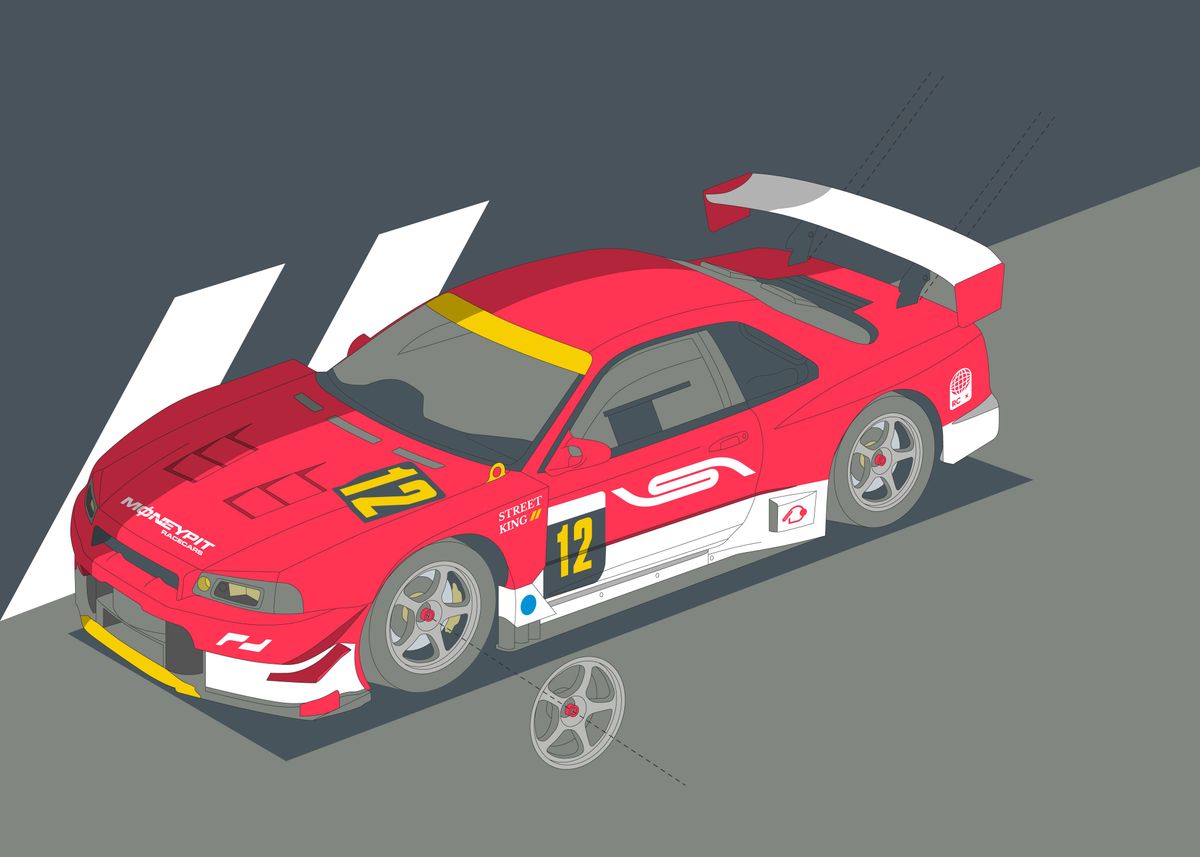 'Skyline JGTC Racecar' Poster, picture, metal print, paint by Unax ...