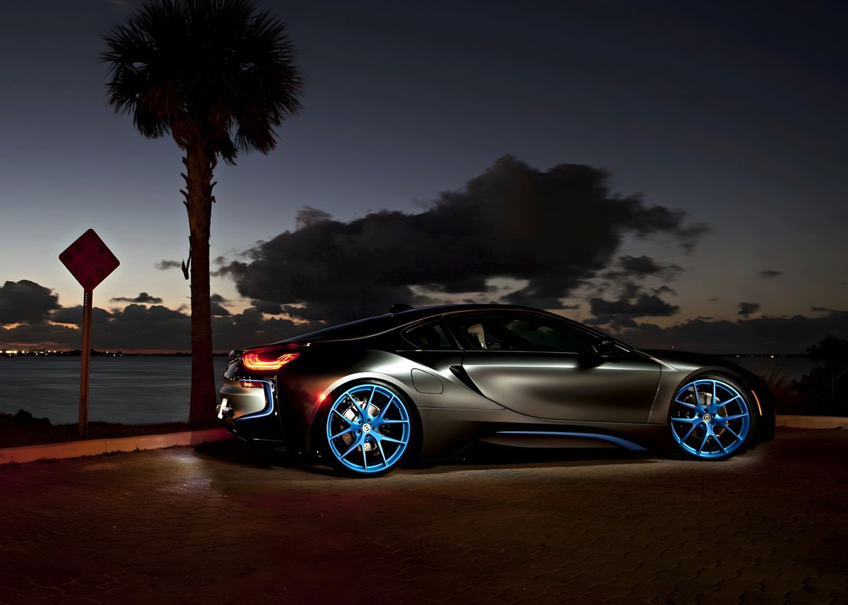 'BMW i8' Poster, picture, metal print, paint by Indi Creator | Displate