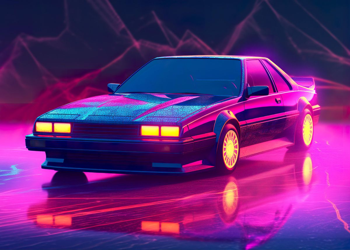 'Oldtimer Car Vaporwave' Poster by PosterSuite | Displate
