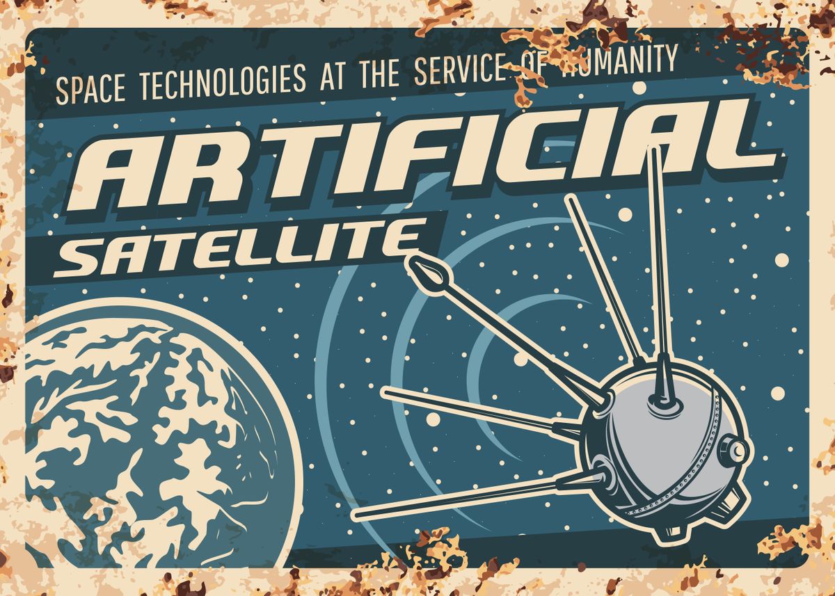 'Vintage Space' Poster, picture, metal print, paint by Allan Brakus ...