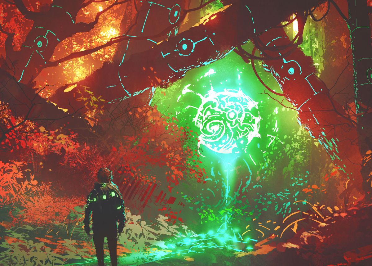 'futuristic light ' Poster, picture, metal print, paint by Color Art ...