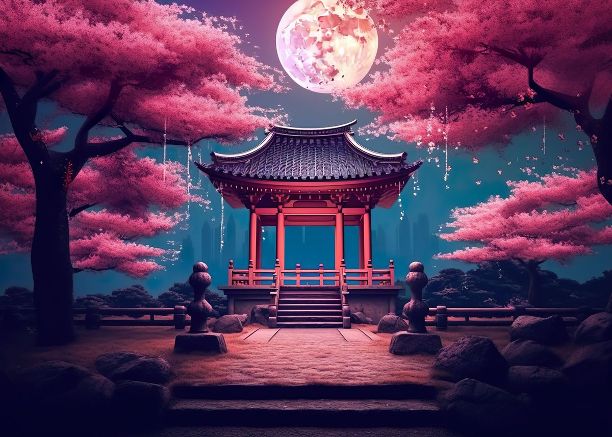 'Abstract Japan Garden' Poster by AyrioArt | Displate