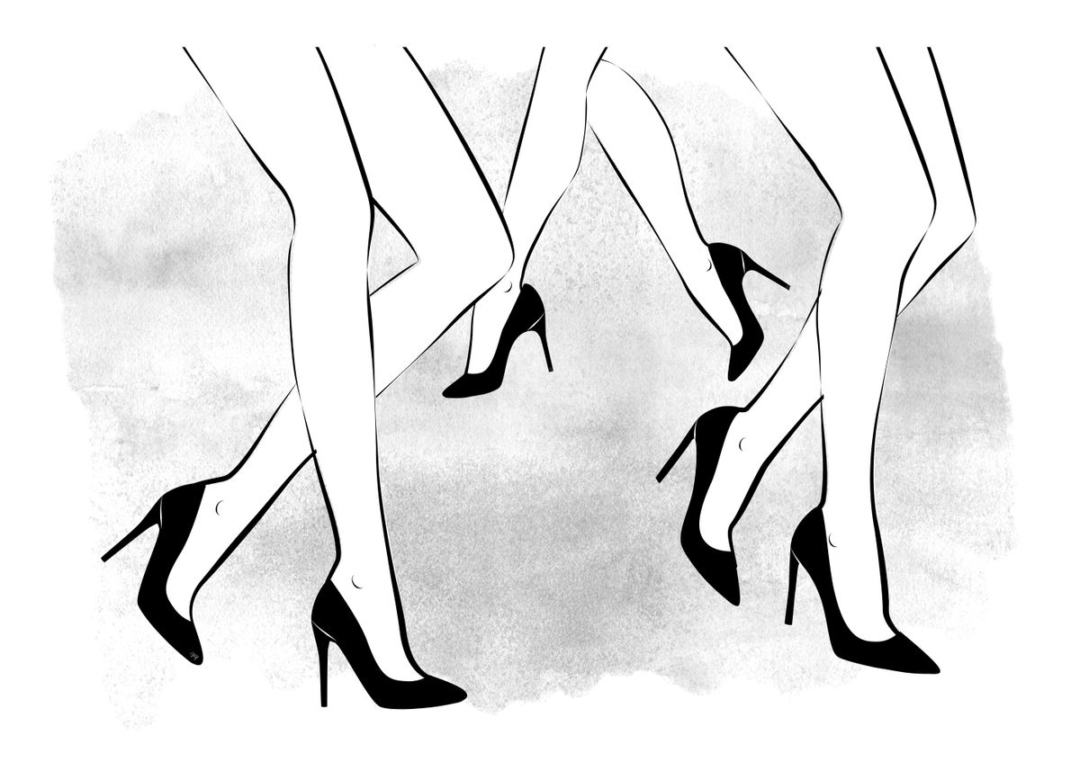 'Grey sexy legs' Poster, picture, metal print, paint by Martina | Displate