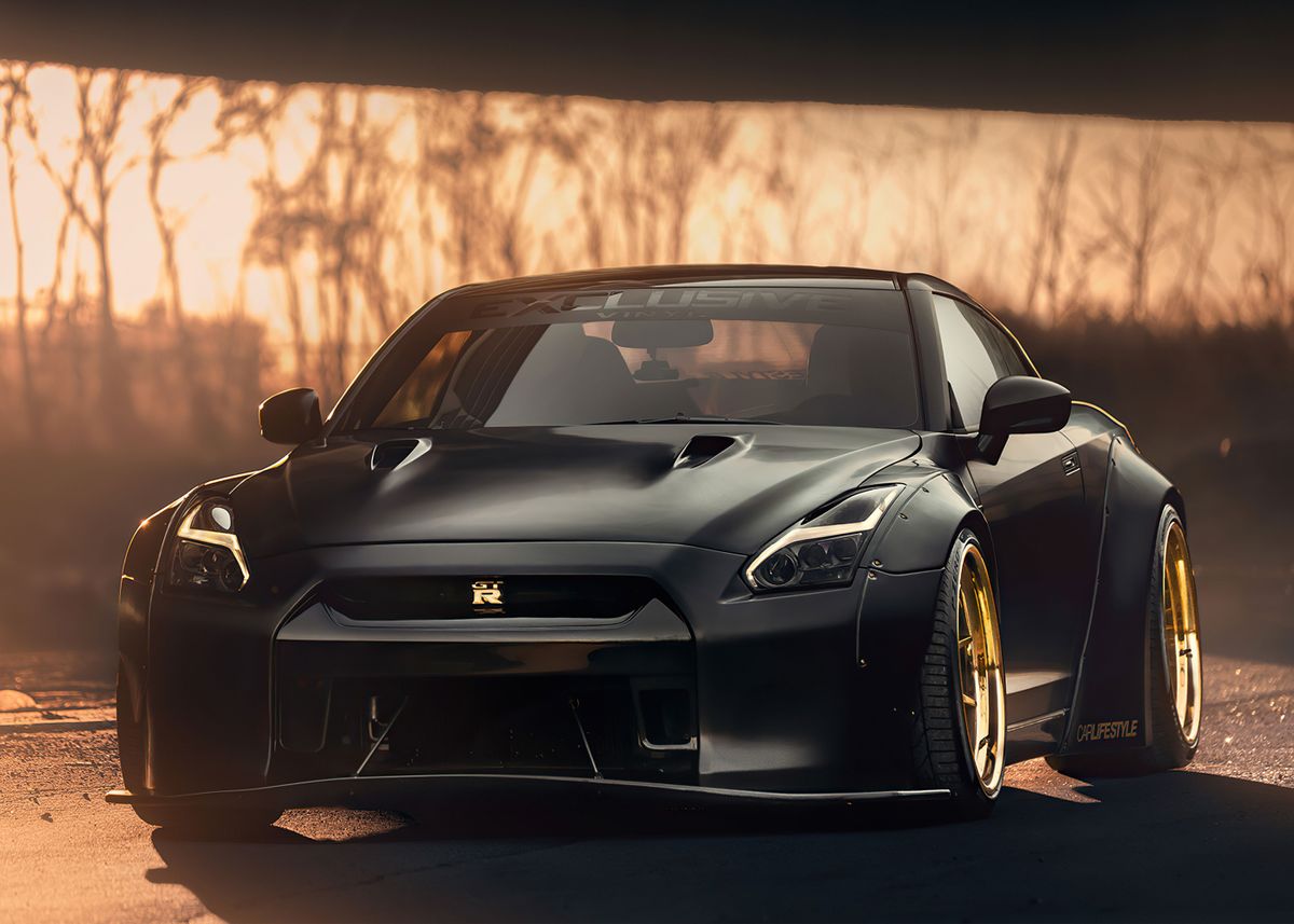 'Nissan GTR R35' Poster, picture, metal print, paint by Ma Chan | Displate