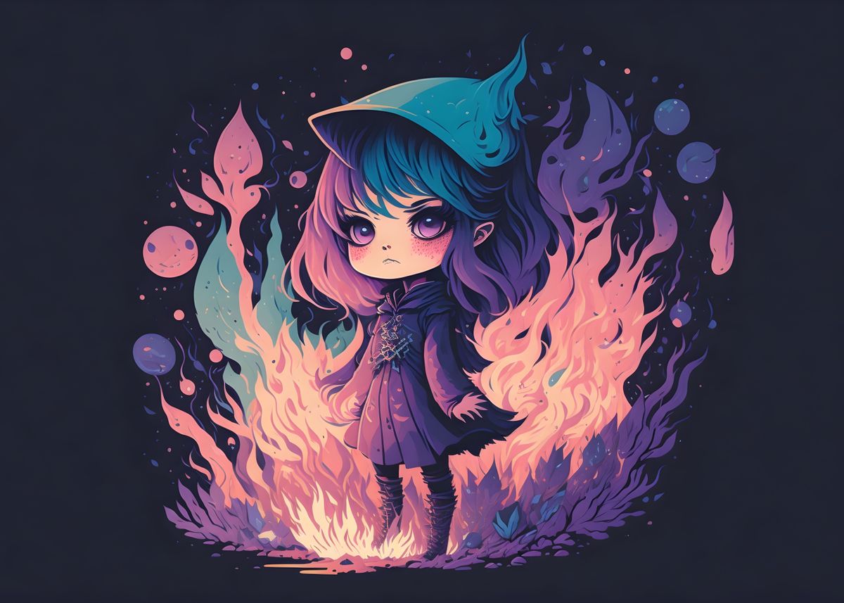 'Allure of the Cute Evil' Poster, picture, metal print, paint by Syed ...