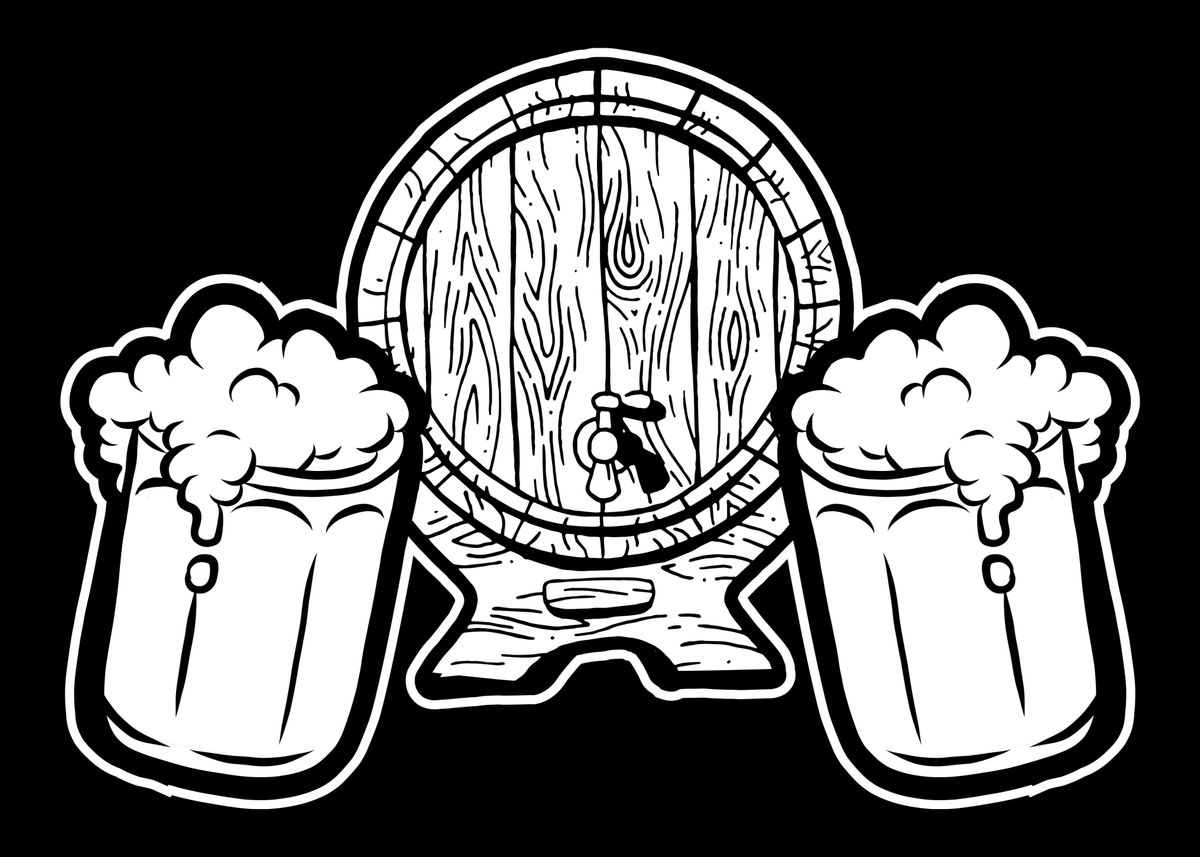 'Home Brewing Beer Keg' Poster, picture, metal print, paint by ...