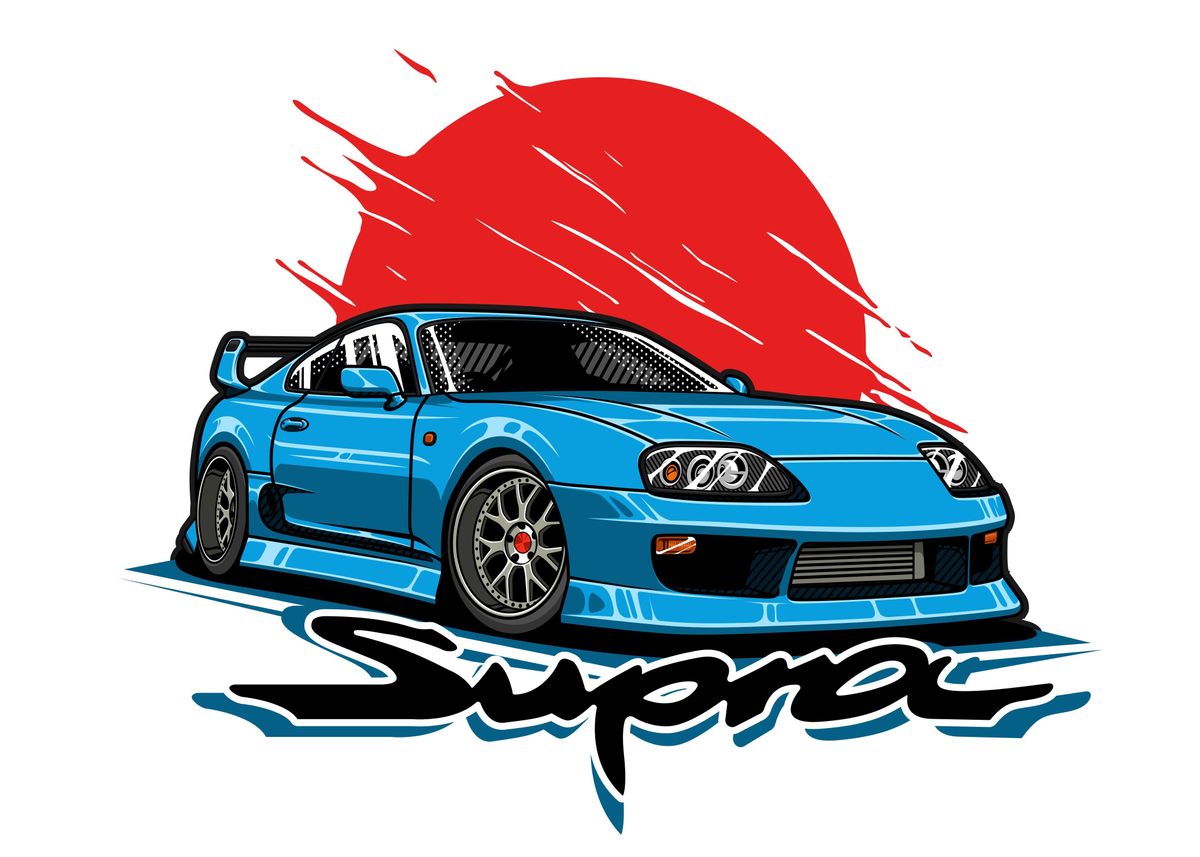 'Toyota Supra MK IV ' Poster, picture, metal print, paint by Heru ...