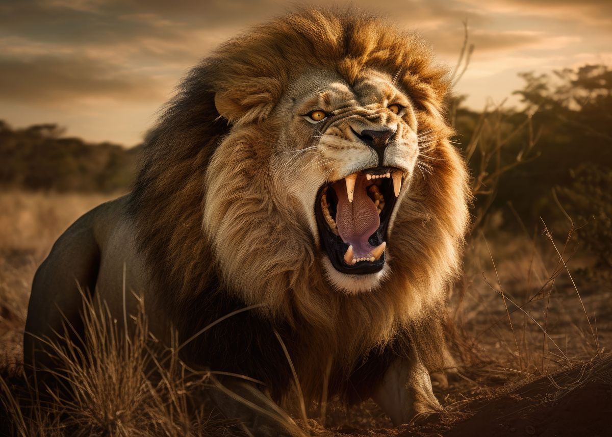 'Ferocious Predator Lion' Poster by mindscapephotos | Displate