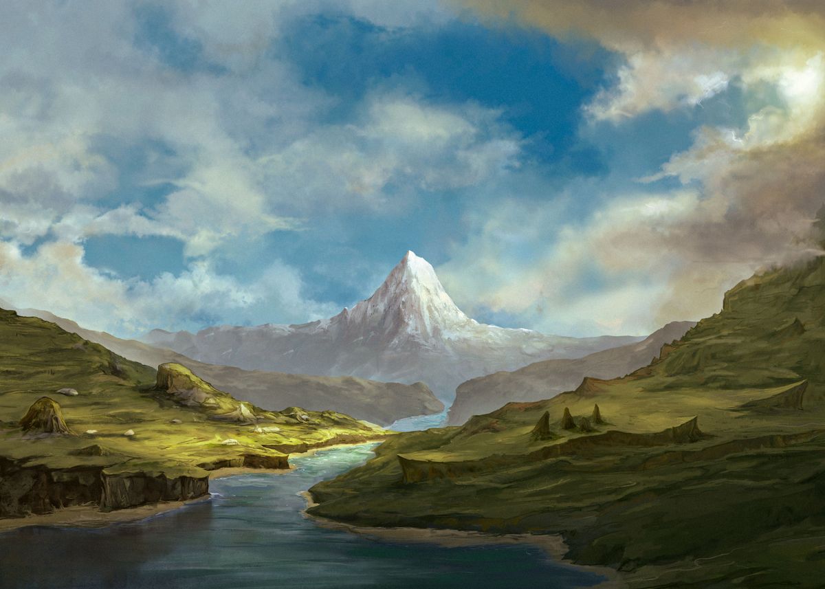 'Fantasy landscape' Poster, picture, metal print, paint by Ghislain ...