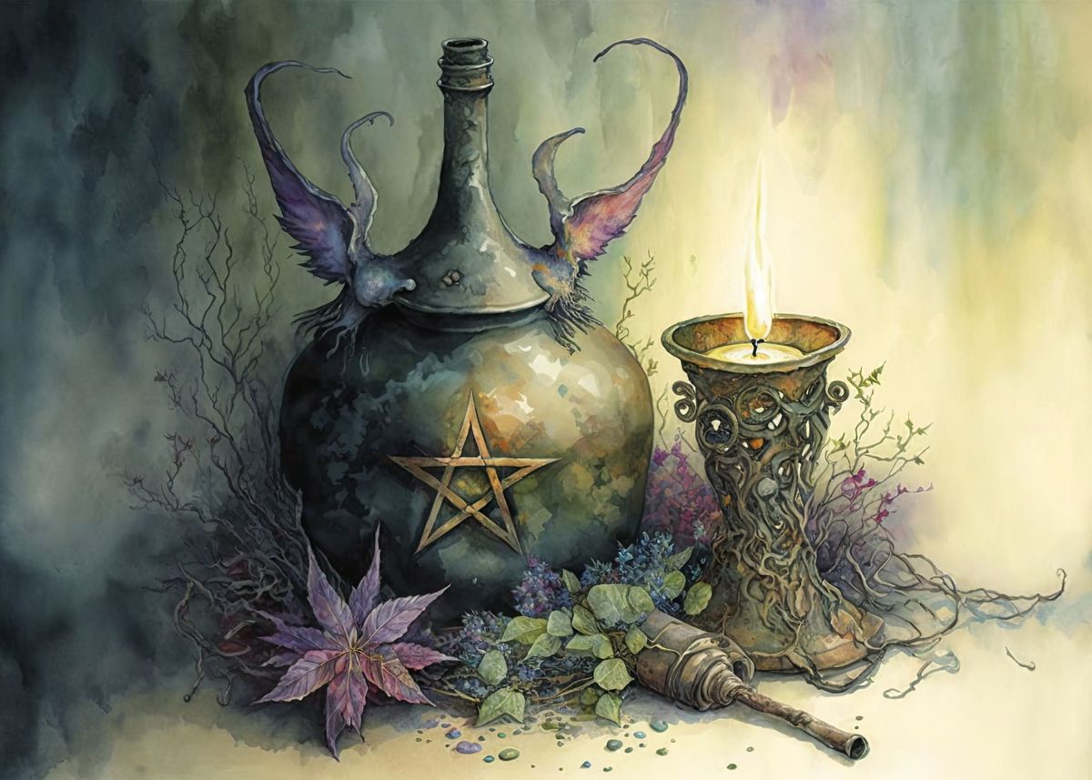 'occult Wicca painting ' Poster, picture, metal print, paint by Anil ...