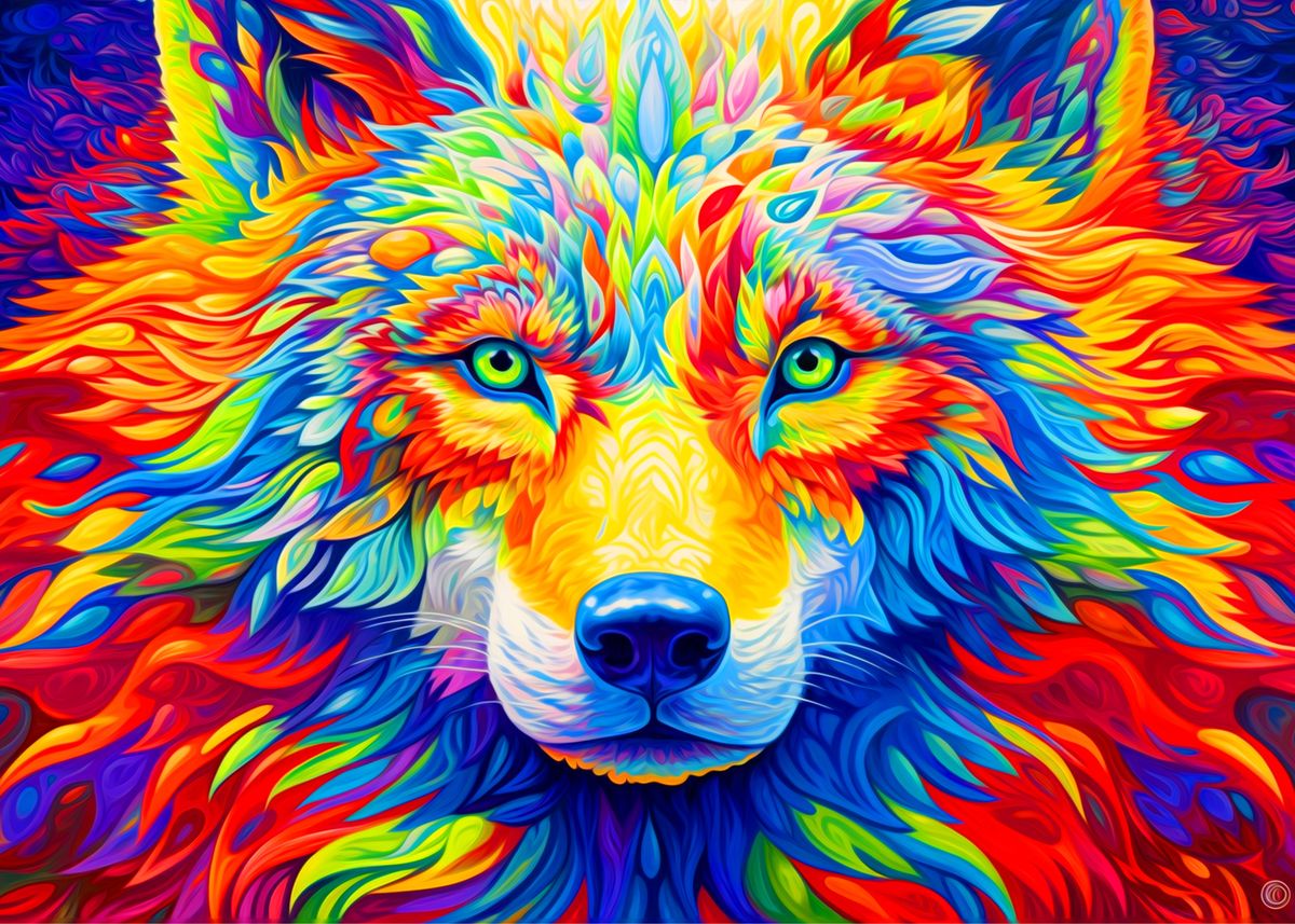 'Colorful Wolf' Poster by huy bui | Displate