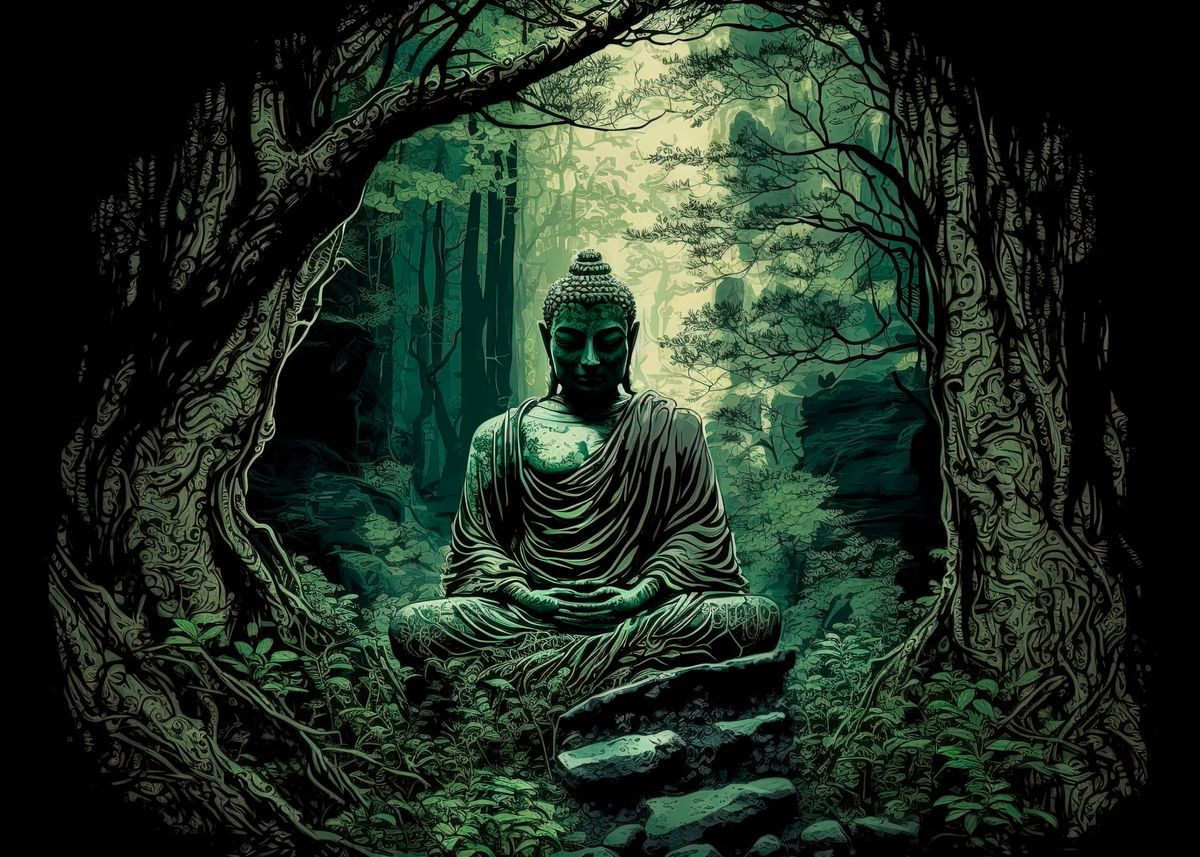 'Buddha in nature' Poster, picture, metal print, paint by Bailey DHeath ...