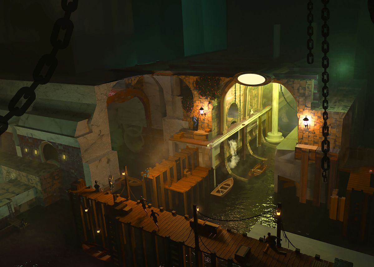 'PIRATE DOCKS' Poster, picture, metal print, paint by Tijs Joos | Displate