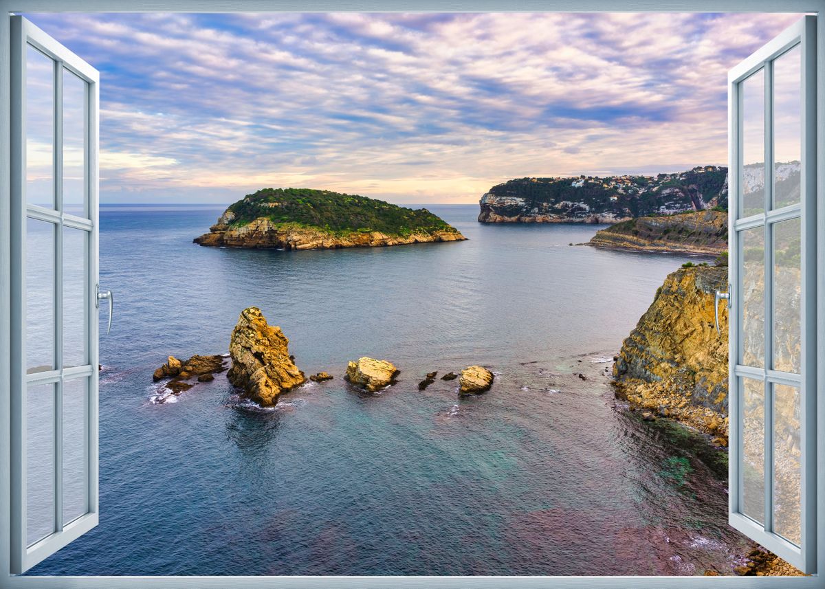 'Window view sea coastal' Poster, picture, metal print, paint by Vicen ...