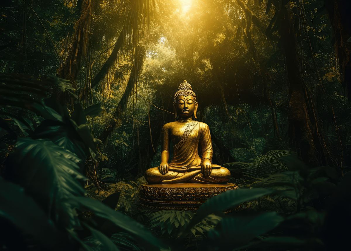 'Buddha in nature' Poster, picture, metal print, paint by Bailey DHeath ...