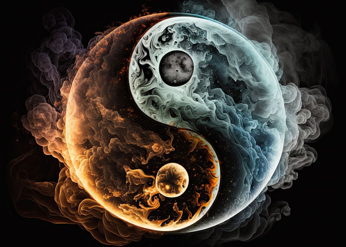 'yin and yang' Poster, picture, metal print, paint by Bailey DHeath ...