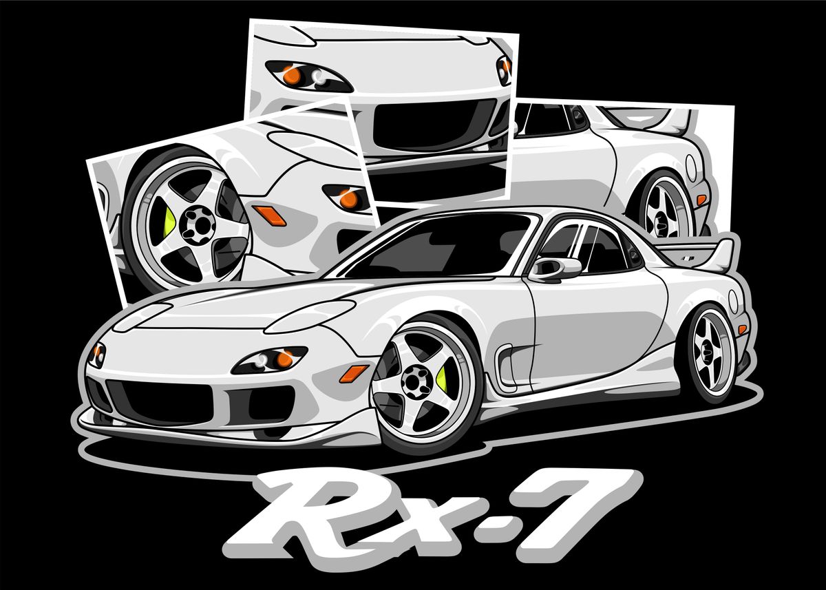 'Mazda RX7 FD3S ' Poster by Heru Kurniawan | Displate