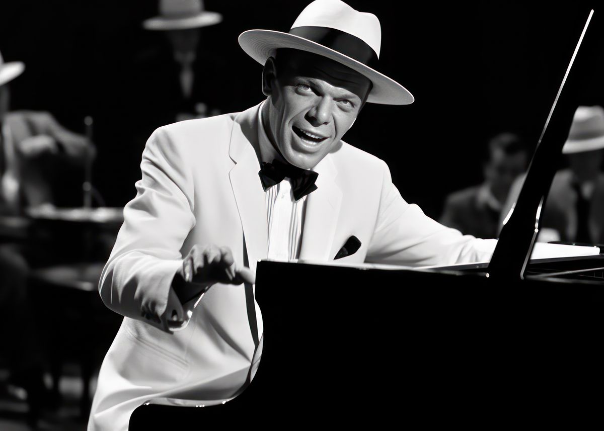 'Vintage Crooner at Piano' Poster, picture, metal print, paint by ...
