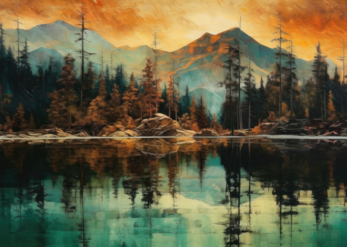 'Rustic Mountain Nature' Poster by Jensen Art | Displate