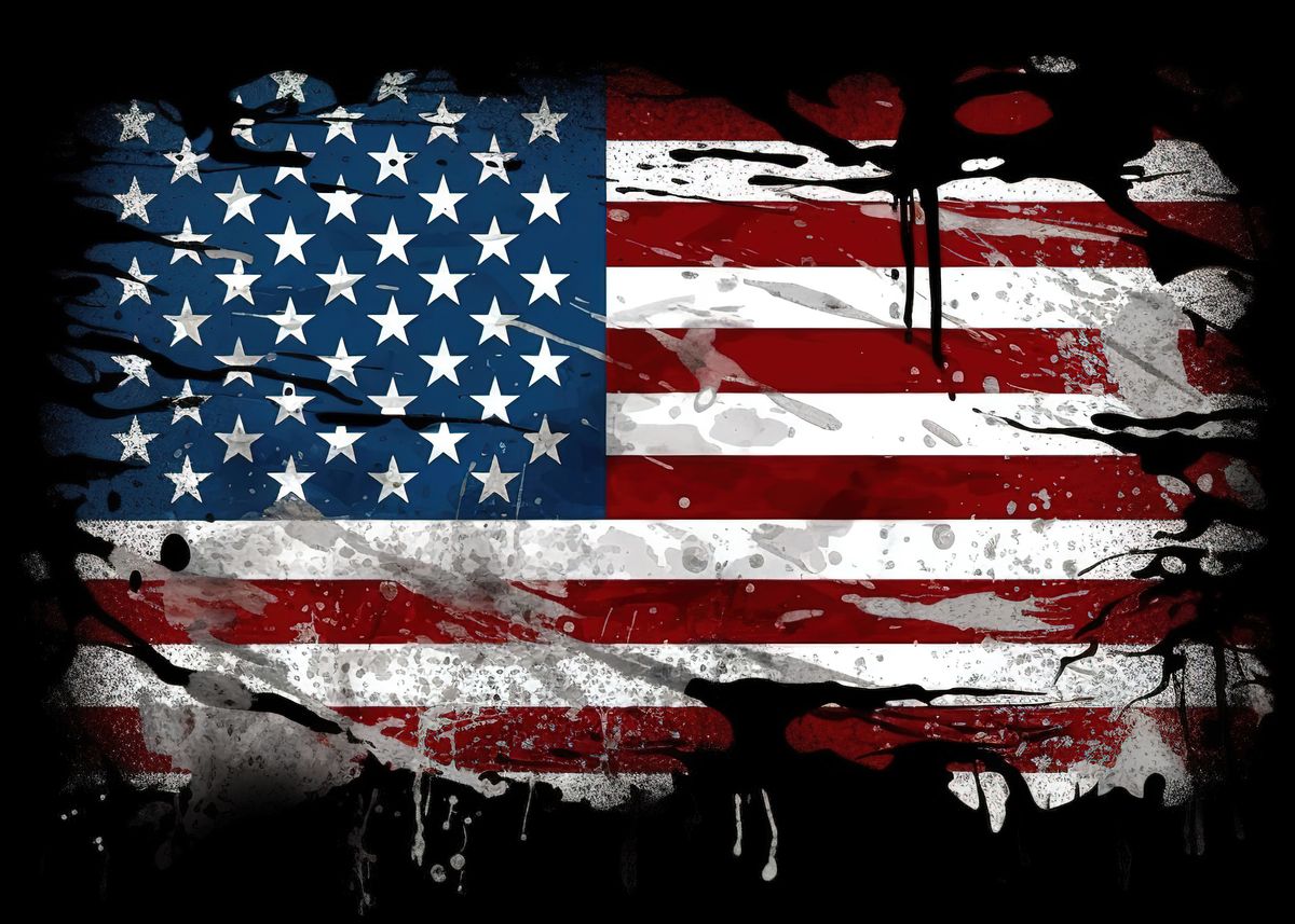 'american flag' Poster, picture, metal print, paint by Philippa ...