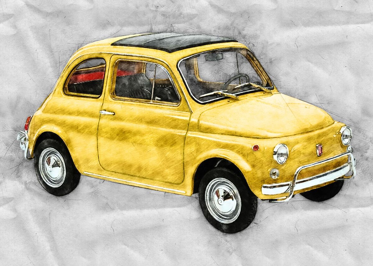 '1968 Fiat 500' Poster, picture, metal print, paint by Pixxelworks ...