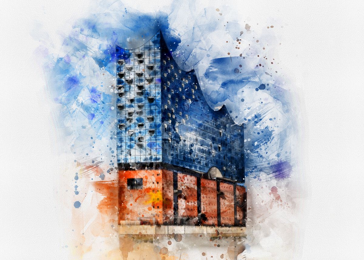 'Elbphilharmonie Hamburg' Poster by Nikolovi Art | Displate