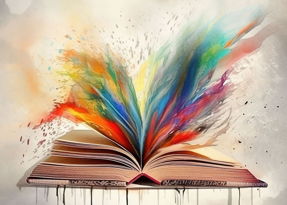 'Magic Book Watercolor' Poster, picture, metal print, paint by Isla ...