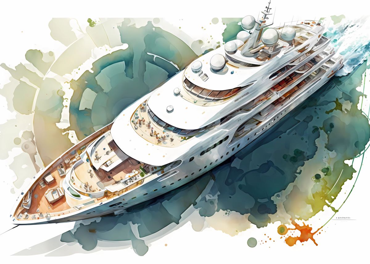 'Luxury Yacht' Poster by Michael Anger | Displate