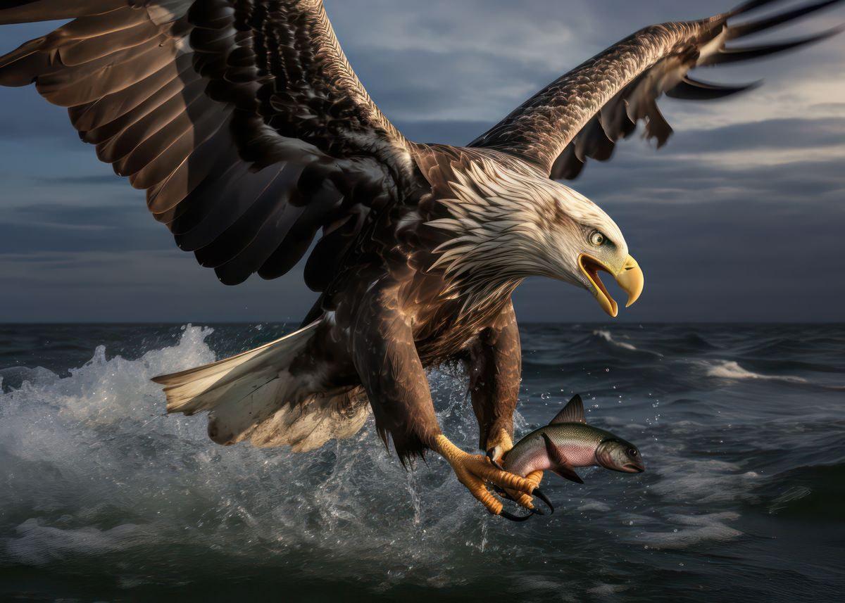 'Eagle Catch of the Day' Poster, picture, metal print, paint by ...