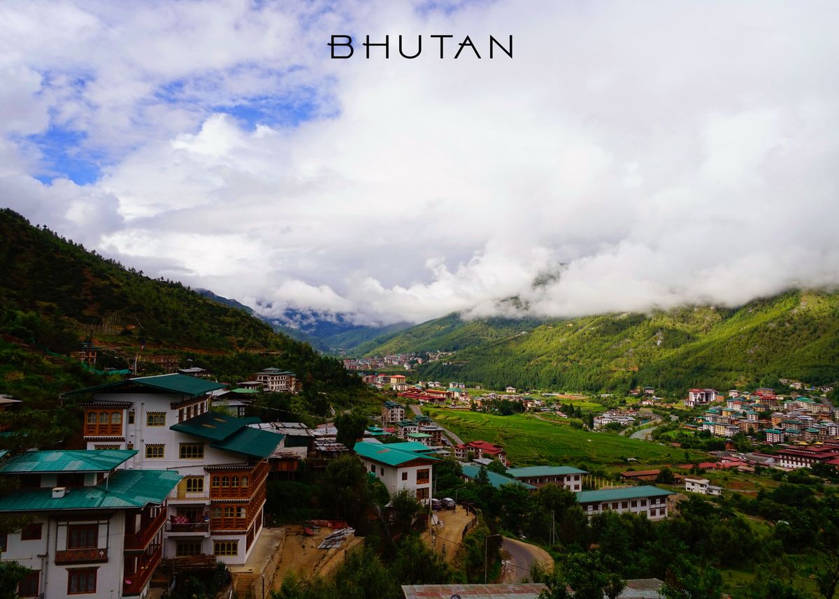 'Bhutan ' Poster, picture, metal print, paint by Famous City | Displate