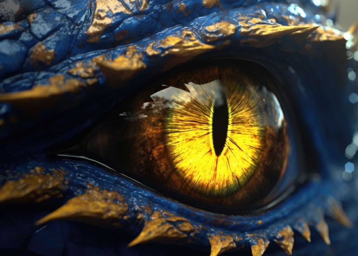 'Magic Lightning Dragon Eye' Poster, picture, metal print, paint by ...
