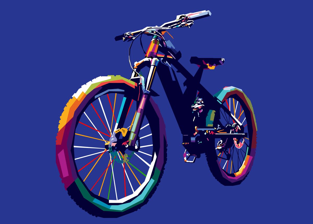 'Mountain bike Pop Art' Poster, picture, metal print, paint by RJWLTG | Displate