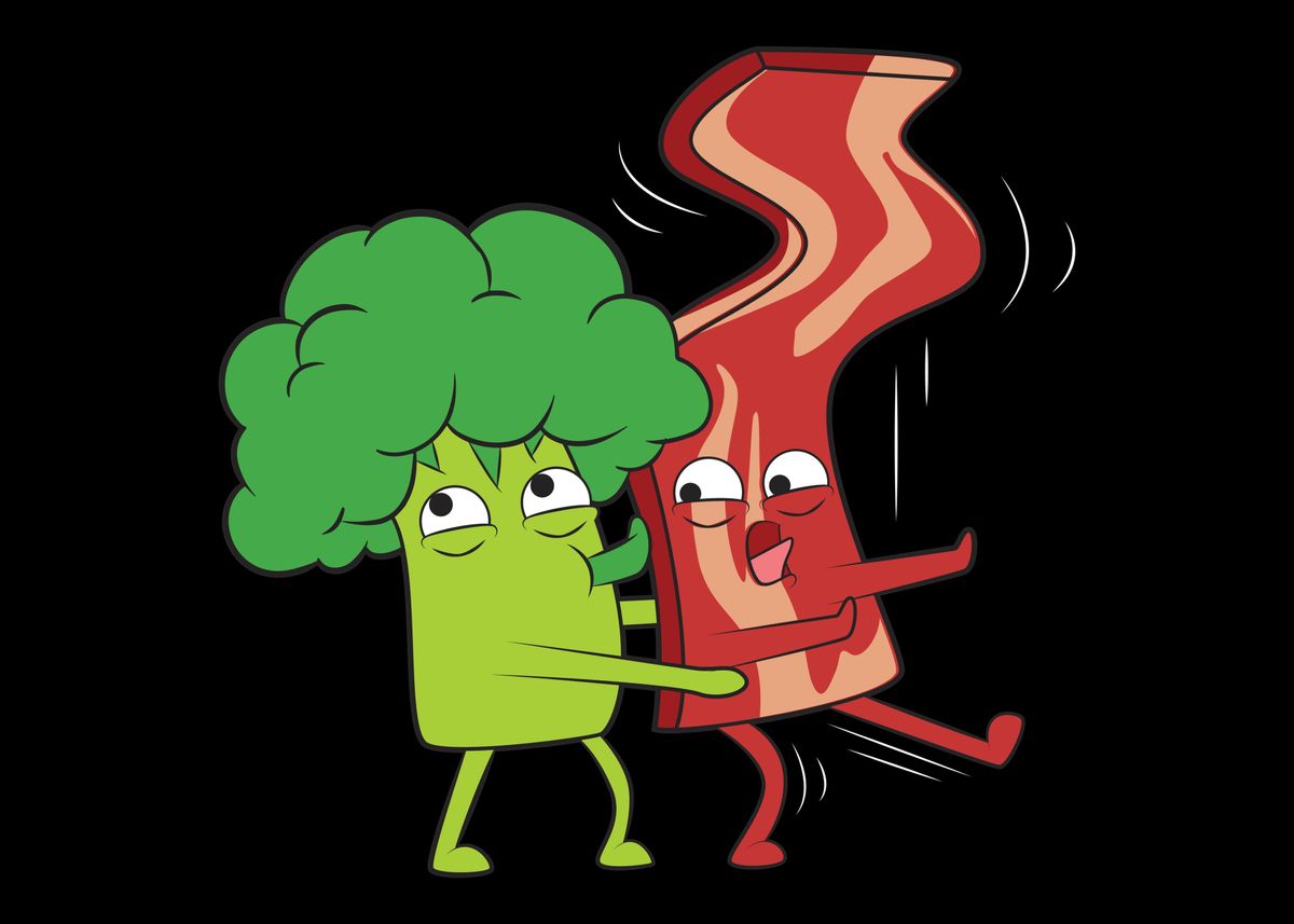 'Brocolli Bacon Love' Poster by Hexor | Displate