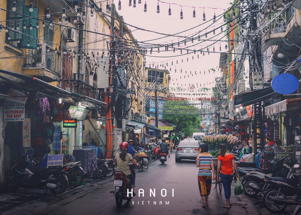 'Hanoi ' Poster, picture, metal print, paint by Famous City | Displate
