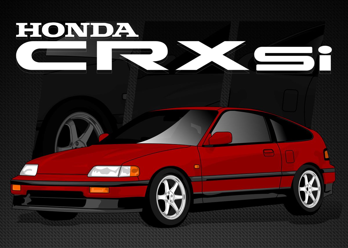 'HONDA CRX VECTOR' Poster, picture, metal print, paint by rifqi arrahman | Displate