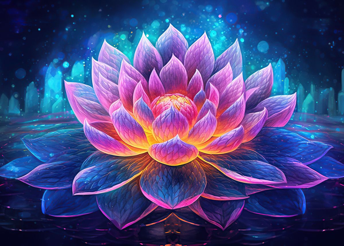 'Beautiful Lotus Flower' Poster, picture, metal print, paint by NowFak ...