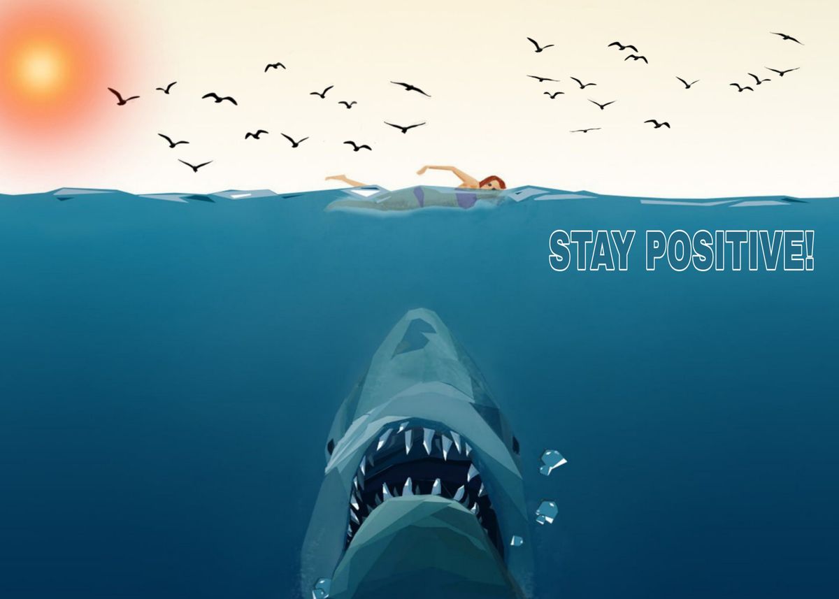 'Funny Saying Stay Positive' Poster, picture, metal print, paint by ...