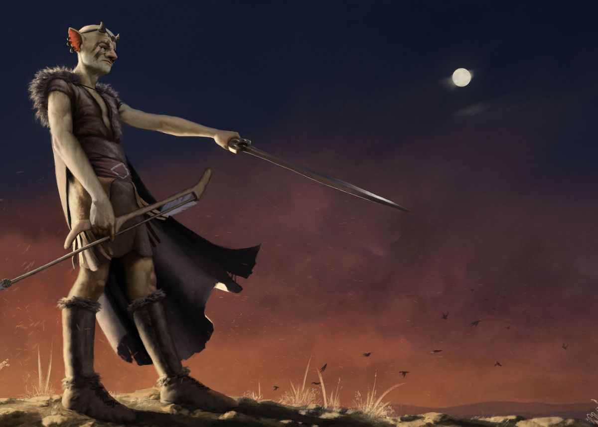 'Mamori Warrior' Poster, picture, metal print, paint by Jan Drawc | Displate