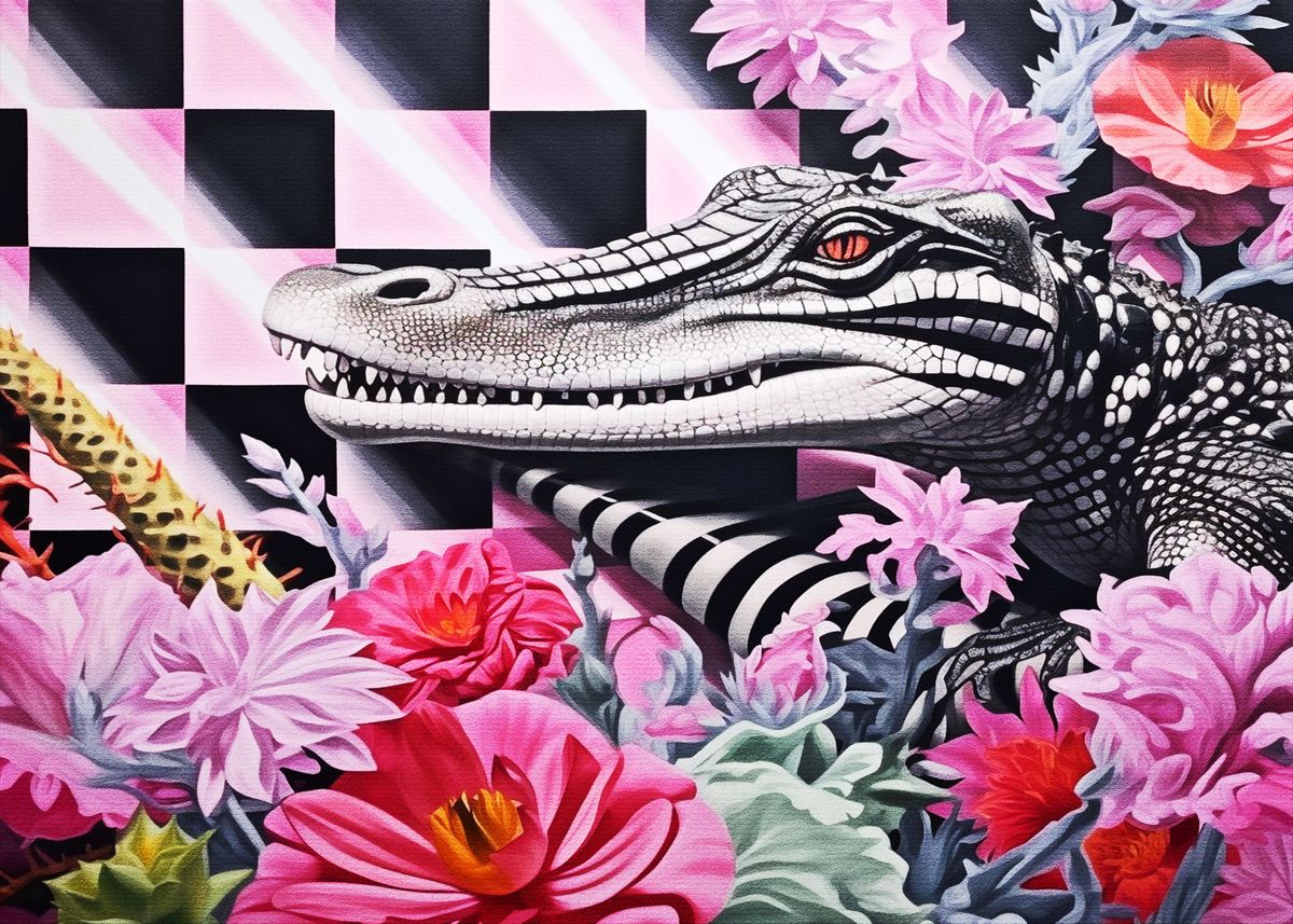 'painting of a crocodile' Poster by 4147 Studios | Displate