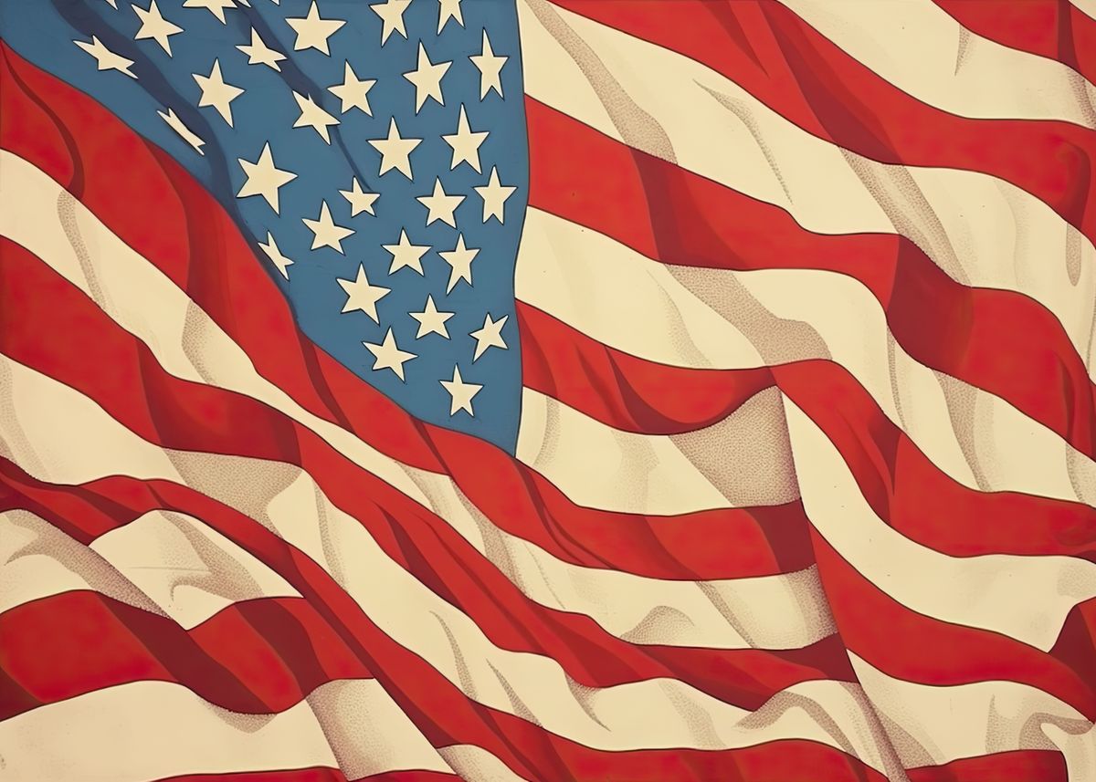 'Classic American Flag' Poster, picture, metal print, paint by Jensen ...