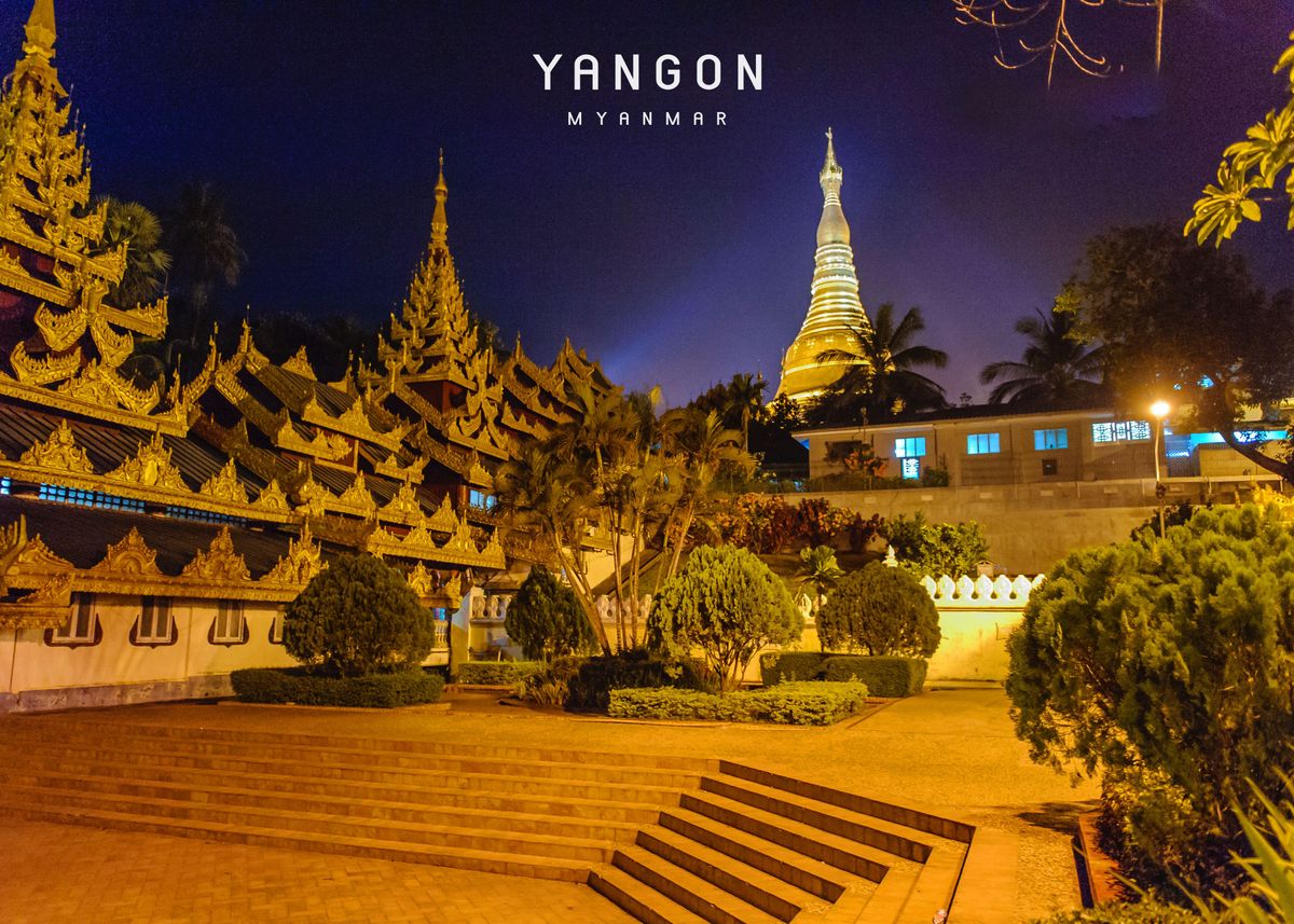 'Yangon ' Poster, picture, metal print, paint by Explore Universe | Displate