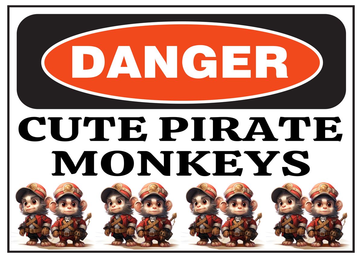 'Cute Pirate Monkeys' Poster, picture, metal print, paint by Steel ...