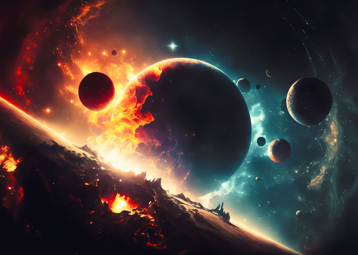 'Space Planet' Poster, picture, metal print, paint by Undermountain ...